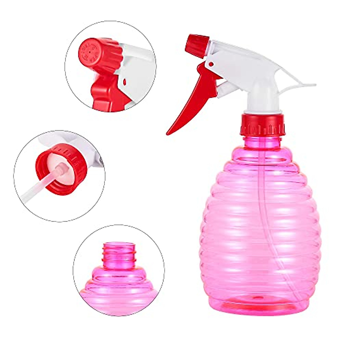 liboyixi Pack of 3-16 Oz Empty Plastic Spray Bottles - Attractive Vibrant Colors - Multi Purpose Use Durable Random color BPA Free Material (16.9 OZ(500ML) 3bottles)