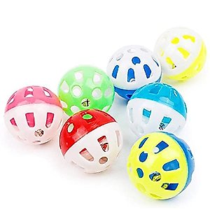 10pcs Hollow Rolling Bell Ball Plastic Parrot Cat Kitten Toy Bird Toy for Parakeet Cockatiel Parrot Chew Cage Fun Toys