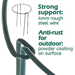 24 Pack Plant Support Stake, Half Round Metal Garden Plant Stake, Green Plant Support Ring, Border Support with Plant Lables & Plant Clips for Outdoor Indoor Plants, Vegetable, Flowers