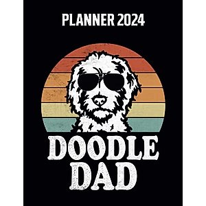 Doodle Dad Planner 2024: Daily Planner One page per Day, Full Year Lined with Dated, From Jan 2024 to Dec 2024