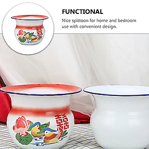 Cabilock Toilet Portable Toilet Enamel Urinal Pot Unisex Chamber Pot Enamel Spittoon chamber pot enamel potty antique enamel chamber pot for Adults Kids, Room Urinal Portable Camping Camping