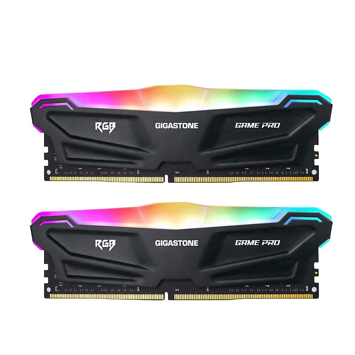 【RGB DDR4 RAM】 GIGSASTONE Game PRO 32GB Kit (2x16GB) DDR4-3200MHz PC4-25600 CL16-20-20-40 Intel XMP 2.0 AMD Ryzen 1.35V UDIMM 288 Pin Unbuffered Non ECC High Performance Gaming Desktop Memory - Black