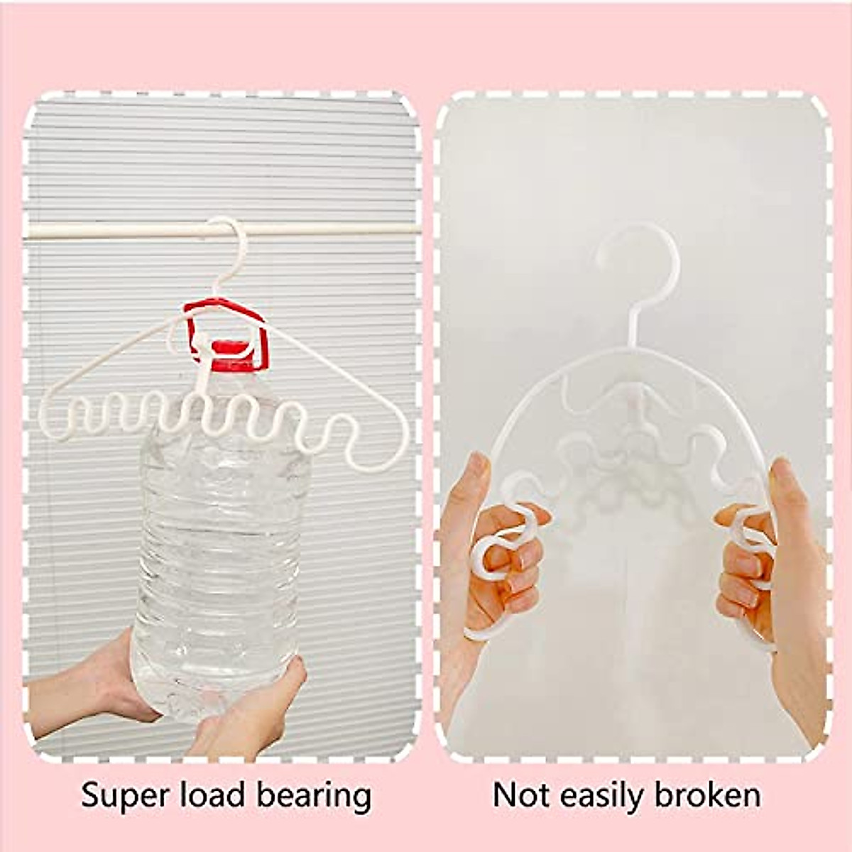 2023 New Wave Pattern Stackable Hanger, Magic Wave Pattern Hanger, Multifunctional Wave Hanger, Space Saver Closet Organization Hangers for Bra Top Camisole (White,5pcs)