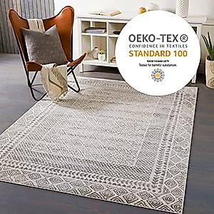 Artistic Weavers Vanessa Bohemian Border Area Rug, 5 ft 3 in x 7 ft 1 in, Gray