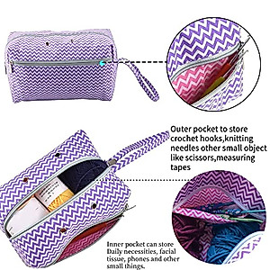 Small Yarn Storage Bag, Portable Knitting Bag Case for Carry Yarn Ball, Crochet Kits, Knitting Supplies and Sewing Accessories for Beginner, Crocheter and Crafter