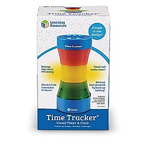 Learning Resources Time Tracker Visual Timer & Clock - 1 Piece, Classroom Tracker, Alarm Clock, Light Up Timer for Classroom, Visual Tracker