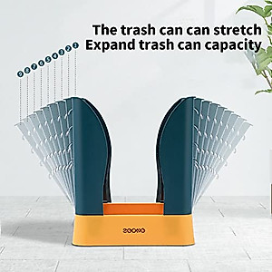 Asitp Plastic Small Trash Can, 9-Gear Adjustable Size Multifunction Garbage Can, Detachable Design Trash Bags Holder for Home, Office and Outdoor, Garbage Bag Not Fall Off