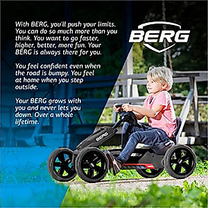 Berg Reppy Rebel Kids Go Kart - Pedal Go Kart for Boys & Girls - Kid's Pedal Vehicles with Soundbox & Adjustable Seat - Pedals Cars for Kids - Black Ride-On Children's Go Cart for Ages 2.5-6 Years