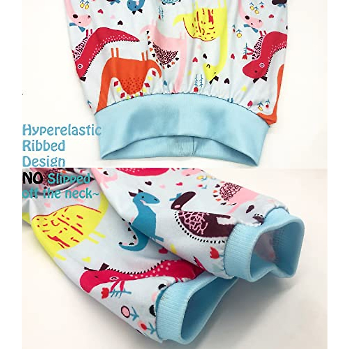 PriPre Dinosaur Dog T Shirts 3D Unicorn Pattern Printed Apparel Shirt for Large Dogs Softable Stretchy Pet Clothes (3XL, Light Blue)