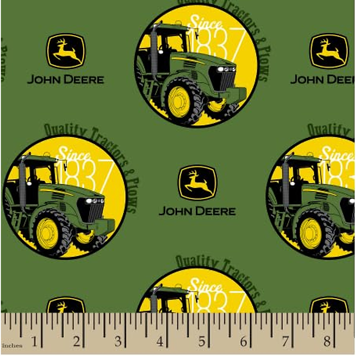 JD Quality Tractors and Plows 1837 Cotton Fabric