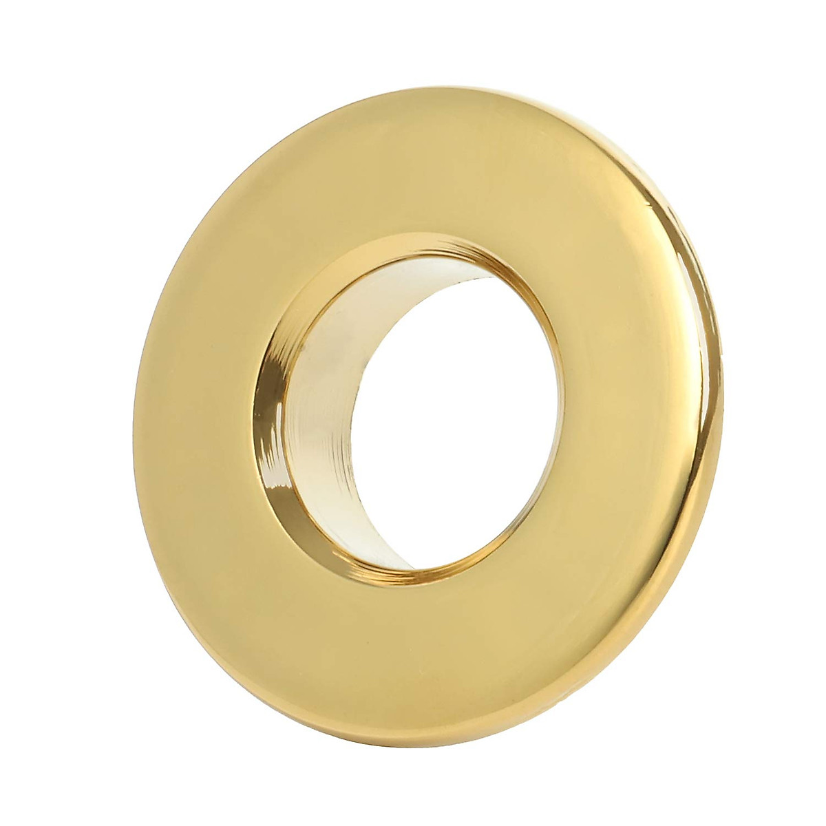 LQS Basin and Sink Trim Overflow Cover for Kitchen, Bathroom and Vanity Sink, Solid Brass Insert in Hole Round Caps, Colour Gold