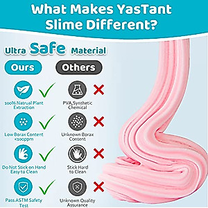 YasTant Butter Slime Kit for Girls and Boys, Safe and Fluffy Cloud Slime for Kids, Stress Relief Kids Slime Toy for Adults Anxiety, Stretchy and Non-Sticky Slime Pack of 6