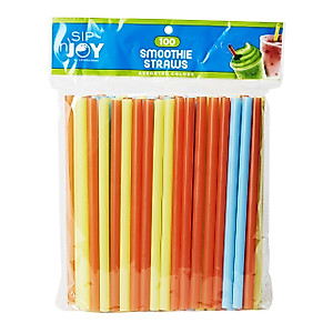 Jumbo Smoothie Straws Assorted Colors [100 Count]
