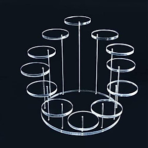 Acrylic Cupcake Stand for 12 Cupcakes, Round Display Stand Dessert Tower Serving Trays for Farmhouse Decor, Kitchen Decor, for Wedding Birthday Party(Size:Round)