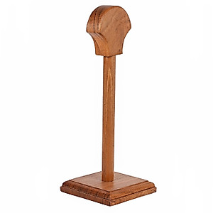 Mythorjan Wooden Helmet Stand Display Decor Stand For – Spartan, Templar, Motorcycle, Caps, Hat Decorative Desktop Hanger Rack LARP Helmet Stand,16 Inch - Black