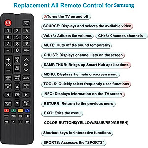 Universal Remote Control for All Samsung TV Remote,Samsung Remote Controls for Samsung Smart TV LCD LED HDTV 3D TVs,Compatible for All Samsung TV Remote Models