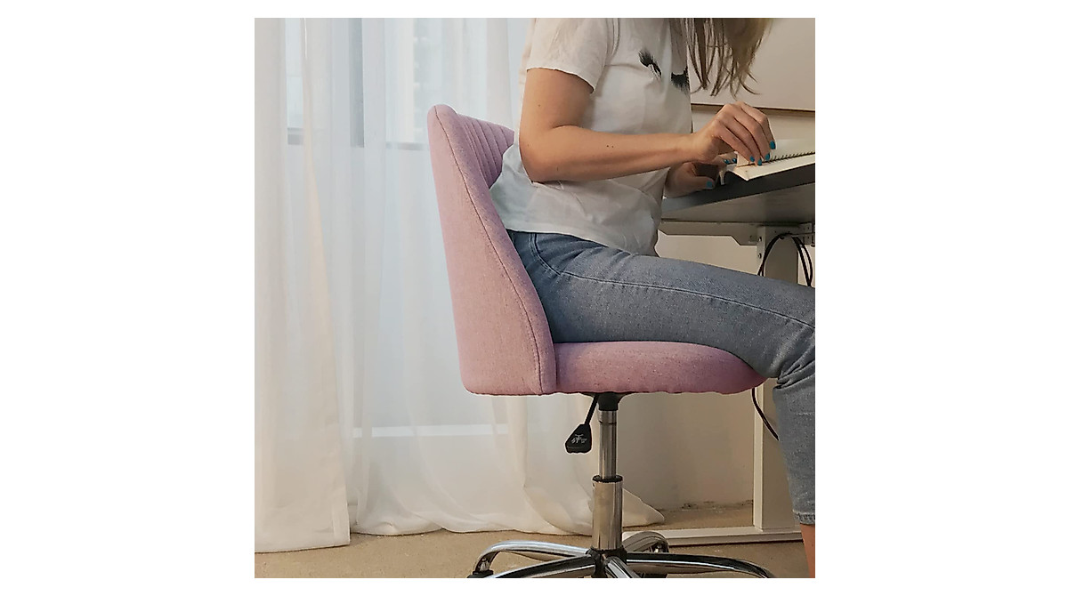 Rose Pink Desk Chair - Adjustable, Cute & Comfy Home Office
