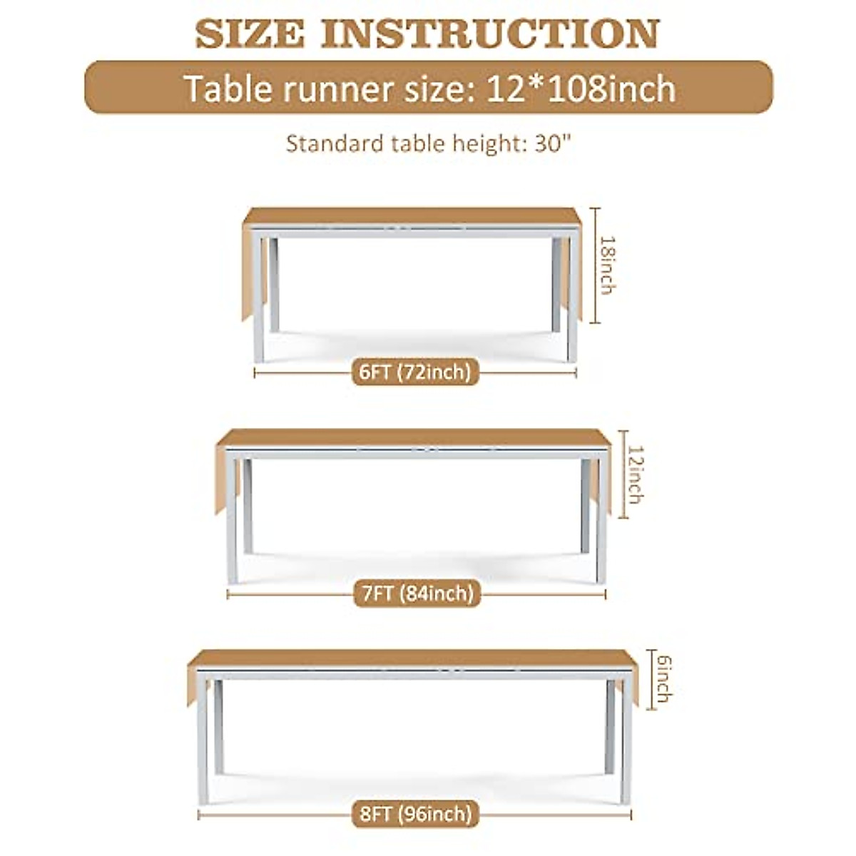 OurWarm Boho Table Runner Splicing Burlap Macrame Table Runner for Home Decor, Cream & Brown Farmhouse Table Runner with Tassels for Bohemian Rustic Wedding, Bridal Shower, Dinner (12x108 Inches)