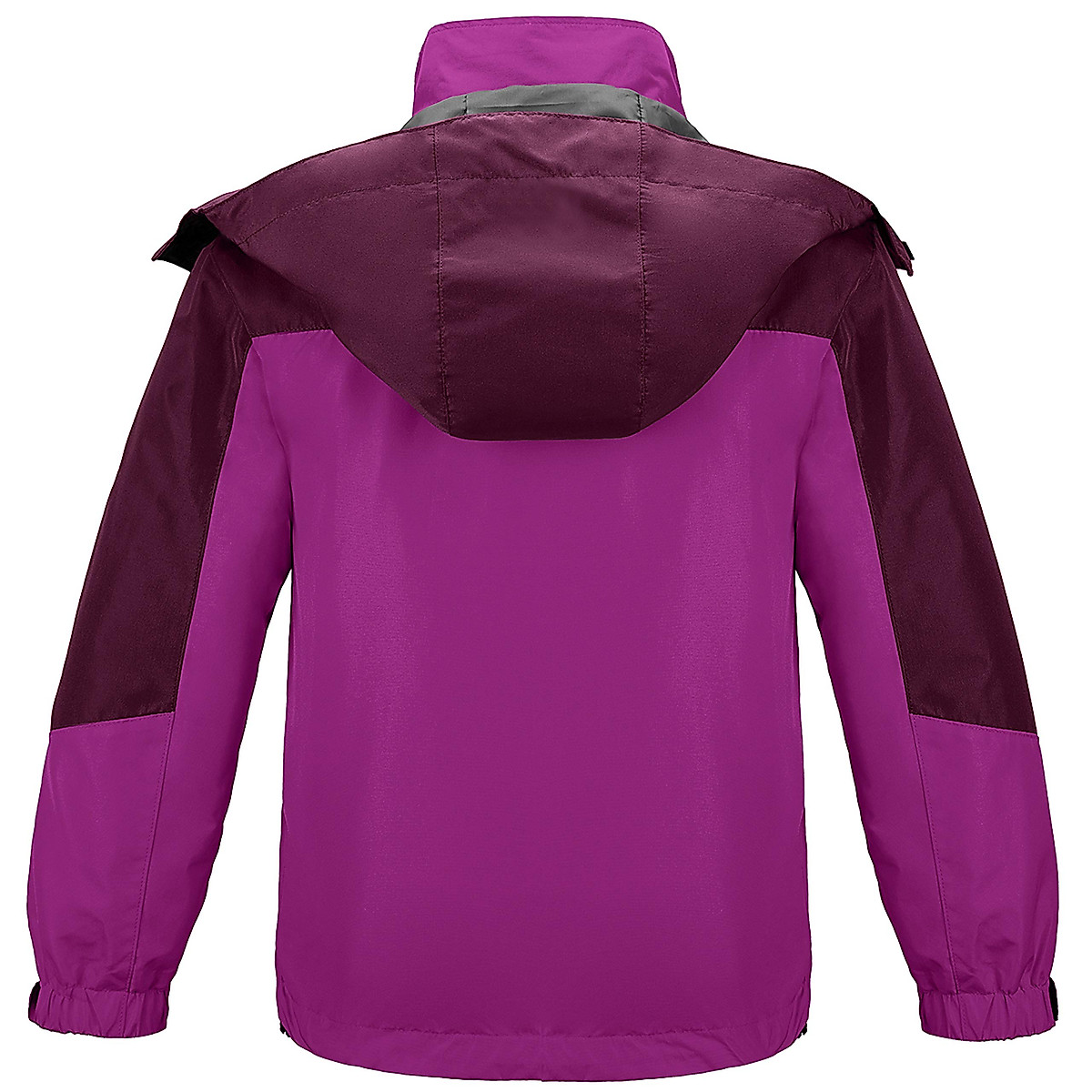 wantdo Big Girl's 3 in 1 Ski Jacket Snow Warm Winter Coat Waterproof Interchange Coat Purple 10-12