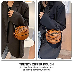 Abaodam Pouch Basketball Shaped Handbag Women Round Crossbody Bag PU Basketball Purse Shoulder Bag Mini Tote Bag Messenger Bag Football Purse