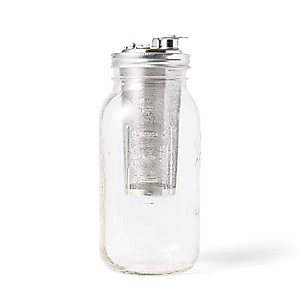 Jarware Cold Brew Coffee Maker and Tea Infuser Lid For Wide Mouth Mason Jars,Black