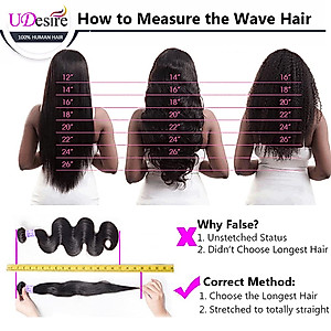 UDesire 12A Brazilian Body Wave One Bundle 18inch 100% Unprocessed Brazilian Virgin Body Wave Human Hair for Black Women Natural Black Brazilian Body Wave Human Hair Weft