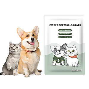 Pet Grooming Glove Wipes, 6pcs Rinse Free Cleaning Deodorizing Dog Cat Wipes for Face, Ear, Eye, Paws, Disposable Plant-Based Dog Bath Wipes, Hypoallergenic Cat Dog Cleaning Gloves Grooming Supplies