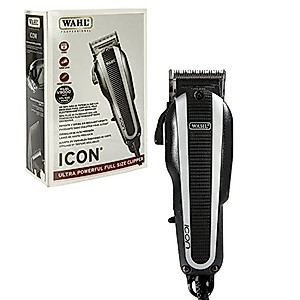 Wahl Professional Icon Clipper - Full Size With Ultra Powerful V9000 Motor for Professional Barbers and Stylists - Model 8490-900, Black