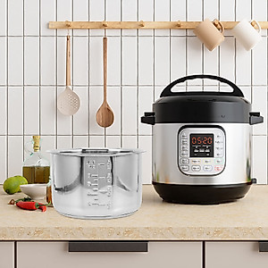 Zerodeko Power Cooker Replacement Inner Pot Non-Stick Interior Stainless Steel Inner Cooking Pot Pressure Cooker Inner Pot for Power Pressure Cooker Rice Cooker 4L