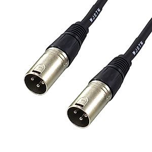 WJSTN 048 Right-Angle Female to Straight Male XLR Plug Cable - 1FT XLR Camera Adapter