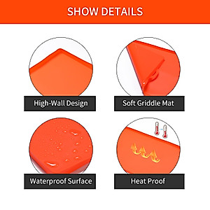 28" Silicone Griddle Mat for Blackstone, Heavy-Duty Food Grade Blackstone Griddle Cover, Silicone Protective Mat Cover for Dirt Rust Insect, Blackstone Griddle Accessories