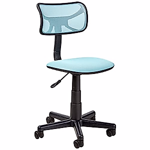 Urban Shop Swivel Mesh Desk Chair, Blue 20.86D x 22W x 33.46H in
