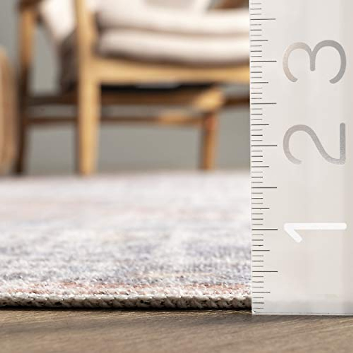 nuLOOM Jacquie Machine Washable Vintage Floral Area Rug