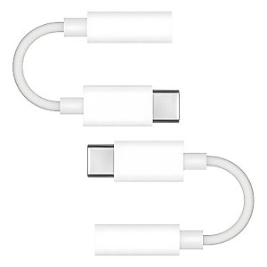 [2 Packs] USB Type C to 3.5mm Female Headphone Jack Adapter, USB C to Aux Audio Dongle Cable Cord Compatible with Galaxy S22 S21 S20 S10 S9 Plus/Ultra, Note 10, iPad Pro, MacBook, Pixel (White)