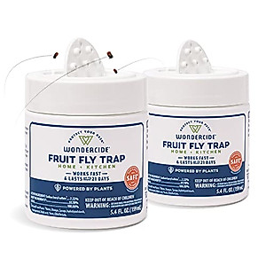 Wondercide - Fruit Fly Trap for Kitchen, Home, and Indoor Areas - Fruit Fly Killer - Pet and People Safe - Made in USA & Plant Based - 5.4 oz - 2 Pack