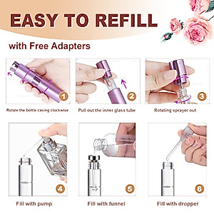 KAYZON Refillable Perfume Atomizer for Travel, Portable Mini Spray Bottle Scent Pump Case, Fragrance Empty Cologne Dispenser, Perfume Aftershave Container Sprayer For Traveling Outgoing, 8ML (Silver)