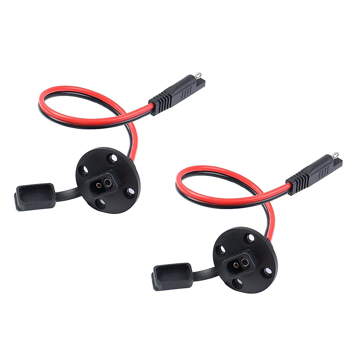 Weatherproof SAE Quick Disconnect 12 AWG SAE Extension Cable Power Socket Sidewall Port for Solar Generator Battery Charger 1 FT #2 Pack