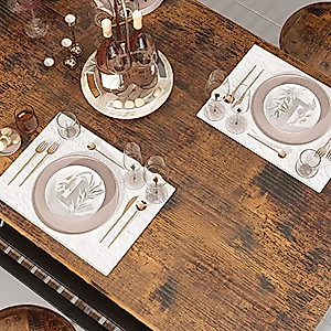 DKLGG 3 Piece Dinging Table Set, Faux Marble Dining Room Table Set with 2 Tier Storage Shelves, Bar Table Set with Bar Stools, Sturdy Kitchen Table with Storage for Restaurant, Living Room