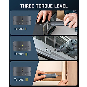 Fanttik S1 Pro 3.7V Electric Screwdriver, Power Screwdriver, 14 S2 Steel Bits, 3 Torque Settings, Max 6 N.m, 2000mAh Battery, LED Light, 1/4''Hex, Cordless Screwdriver for Furniture/Desktop Computer