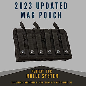 Molle Mag Pouch for Rifle & Pistol Ammo, Super Durable, Lightweight and Secure. Triple Stacker Magazine Pouch for High Speed Use