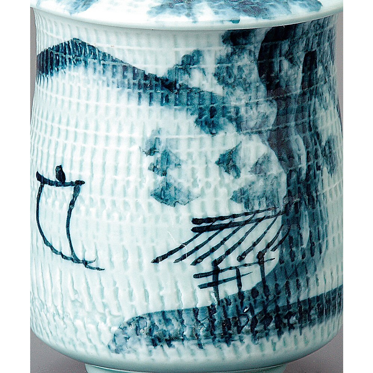 Soine Kiln 489-08-453 Sushi Hot Water Only Tochili Mountain Water with Lid, Blue, Approx. 10.1 fl oz (300 ml)