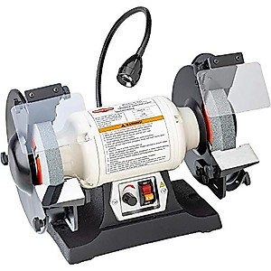Shop Fox W1840 Variable-Speed Grinder with Work Light, 8",Black,white