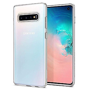 Straight Talk Samsung Galaxy S10 SM-G973U - 128GB - Prism White (Unlocked) Bundle with Samsung Charging Pad & Installed Armor Suit Screen Protector Plus a Spigen Clear Case Bundle