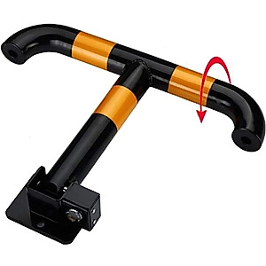 T-Shaped Heavy Duty Car Parking Space Lock Bollard Folding Lane Parking Barriers Security Posts for Private, Business, with Screws & Key (Yellow 550x400mm)