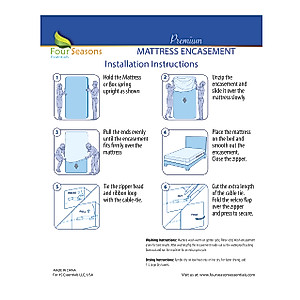 Queen Size Mattress or Box Spring Encasement (5" to 8" Depth) - Low Profile Waterproof Zippered Protector Hypoallergenic Premium Bed Cover Protects from Dust Allergens