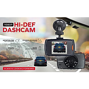 Coby 1080p Full HD Dash Cam Front Camera for Car | Car Dash Cam 4K with Night Vision Camera | Dynamic 4K Dash Cam with 2.2’’ LCD Display | Loop Recording | 8GB Memory Card, Wide-Angle Lens Dashcam