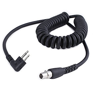 Rugged Radios CC-MOT 2-Pin to 5-Pin Coil Cord Cable for Motorola, HYT, Black Box Radio, and Speedcom Two Way Handheld Radios and Headsets