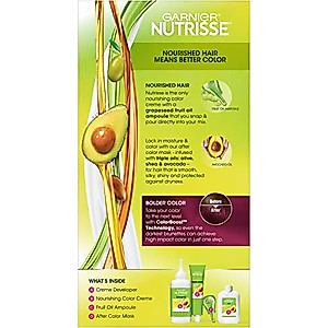 Garnier Hair Color Nutrisse Ultra Color Nourishing Creme, BR3 Intense Burgundy (Lotus Berry) Red Permanent Hair Dye, 1 Count (Packaging May Vary)