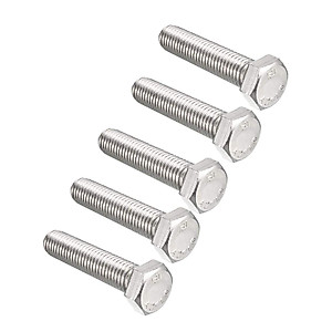 5 Pcs M12 Hex Bolt M12-1.75 x 55mm UNC Hex Head Screw Bolts A2-70(304) Stainless Steel Fully Threaded Hex Tap Bolts，Plain Finish，Fully Threaded (M12 x 55mm)