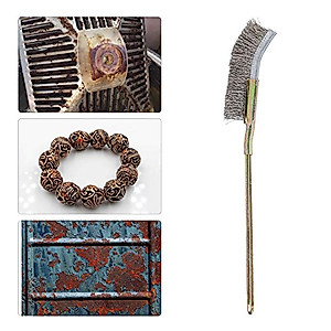 Zerodis Garden Tool, Curved Head Bonsai Brush, Curved Head/Straight Head for Beginners Bonsai Enthusiasts (Elbow Tip)